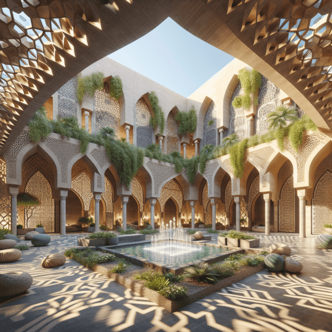 Contemporary Moorish arches: geometric evolutions for modern courtyards