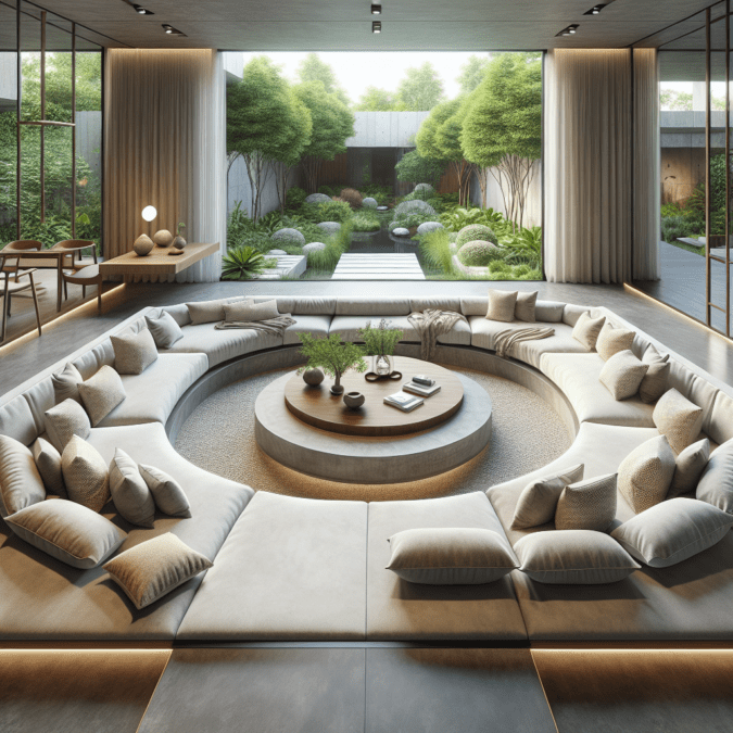 Sunken seating conversation pits returning in postmodern renovations