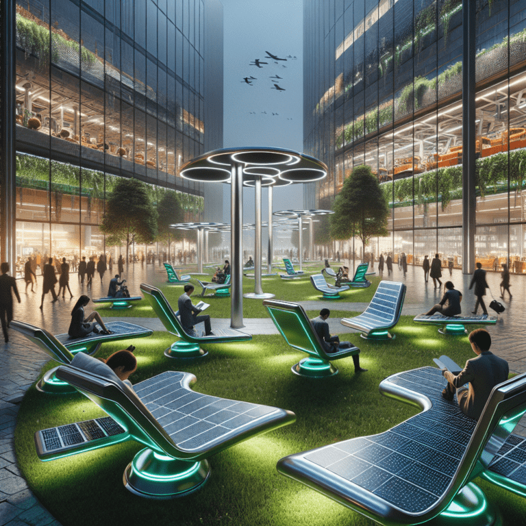 Kinetic street furniture benches that flex and rotate for passersby