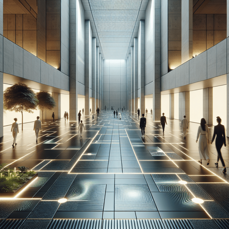 Kinetic tile floors: surfaces that vibrate gently to footsteps