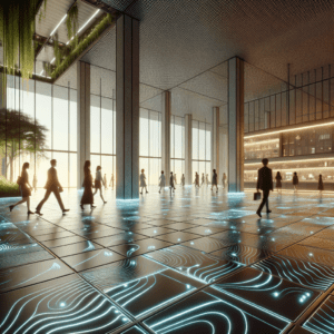 Kinetic tile floors: surfaces that vibrate gently to footsteps