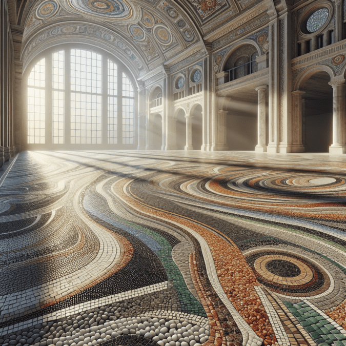 Recycled stone aggregates polychromatic surfaces merging mosaic ...