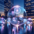 Sonic bubble installations translucent spheres producing ambient music