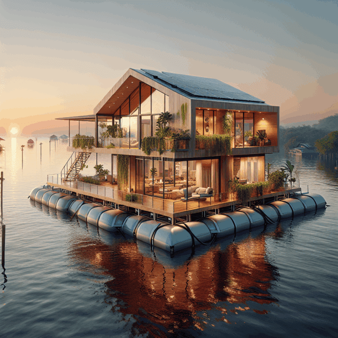 Adaptable amphibious homes: floating foundations for flood-prone regions