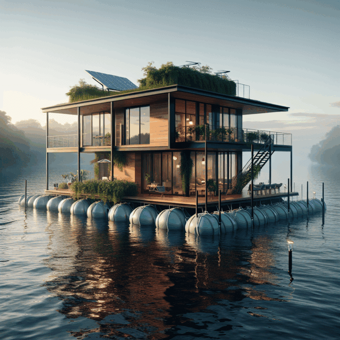 Adaptable amphibious homes: floating foundations for flood-prone regions