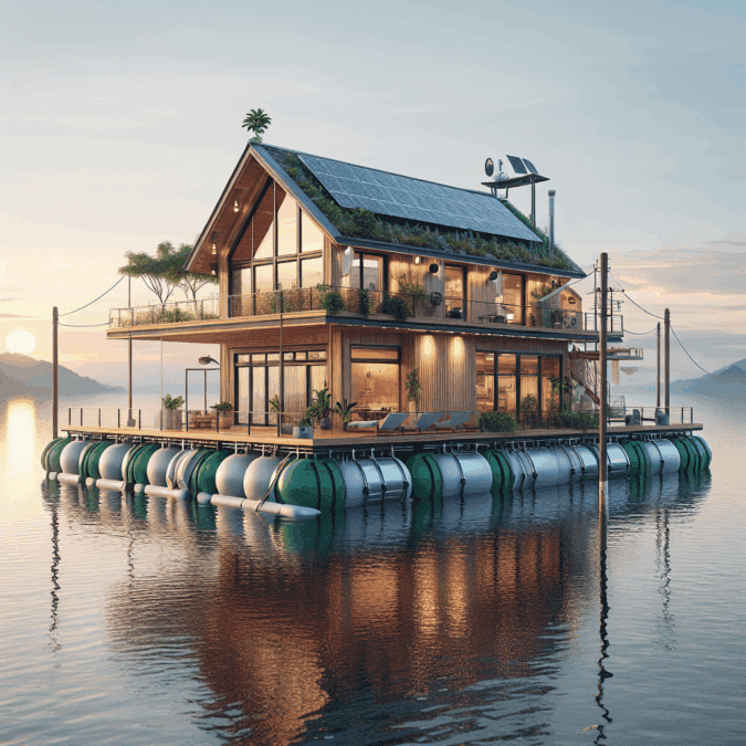 Adaptable amphibious homes: floating foundations for flood-prone regions