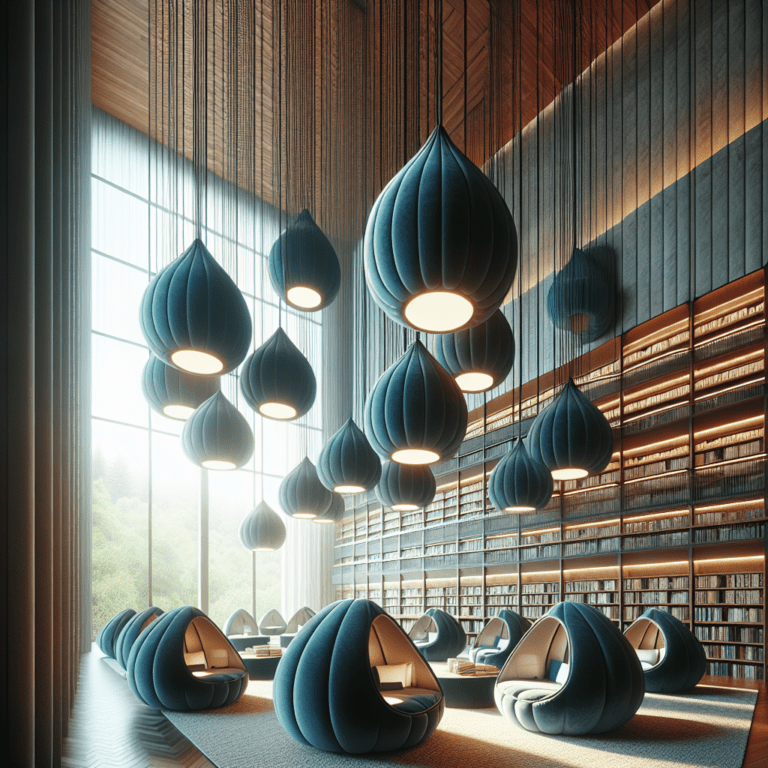 Floating reading pods: in libraries plush spheres suspended from ceilings