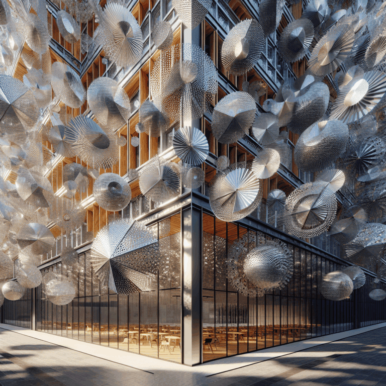 Kinetic architectural ornaments: wind-powered rotating elements on facades