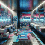 Pixellated tiles bathrooms: that emulate digital glitch art