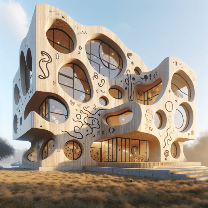 Playful silhouettes childlike: doodles guiding real structural forms