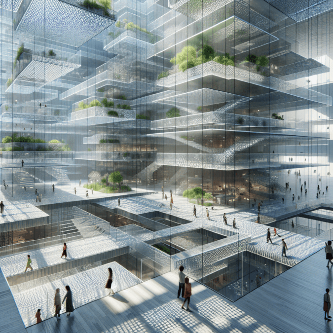 Porous labyrinth floors: multi-level see-through panels layering ...