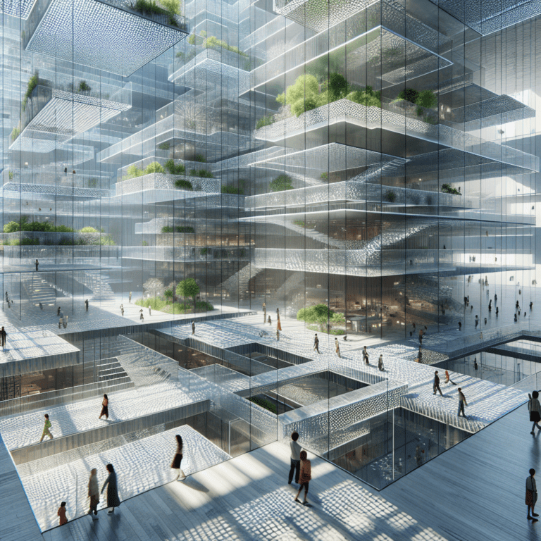 Porous labyrinth floors: multi-level see-through panels layering ...