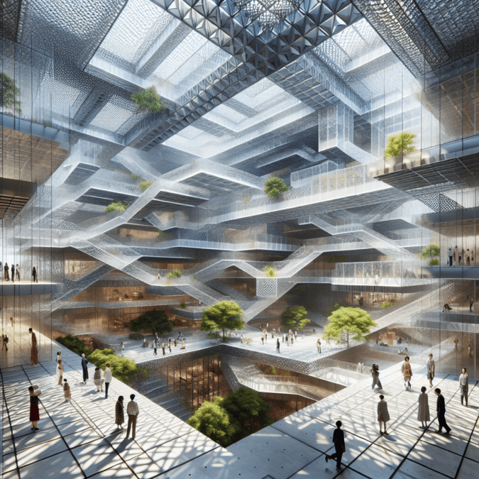 Porous labyrinth floors: multi-level see-through panels layering ...