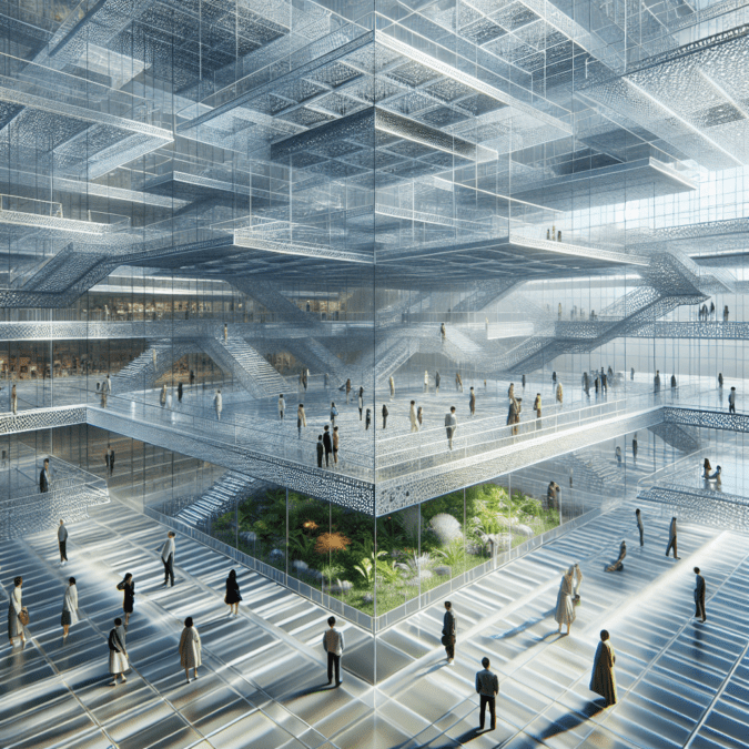 Porous labyrinth floors: multi-level see-through panels layering ...