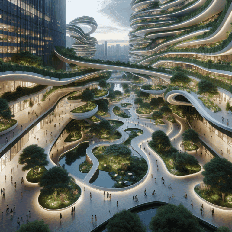 Winding walkway illusions: dissolving rectilinear design norms