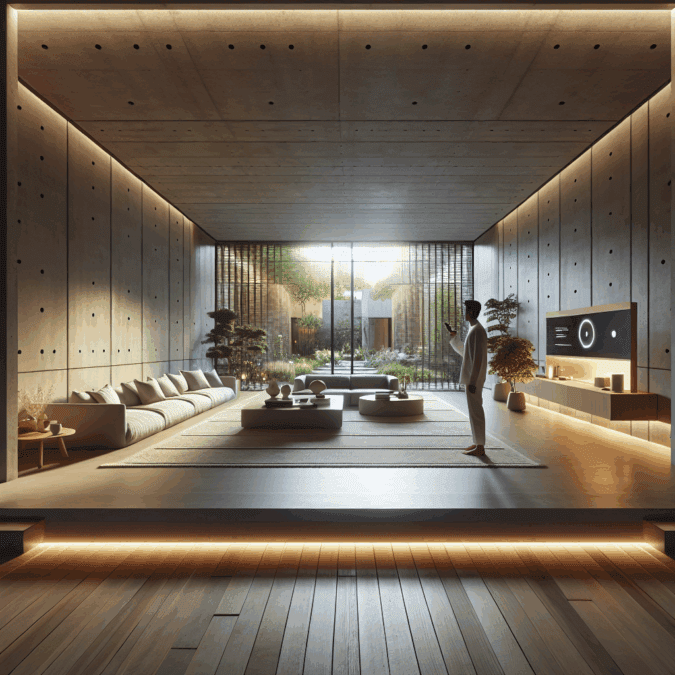 High-tech Zen balancing: minimal design with voice-controlled environments