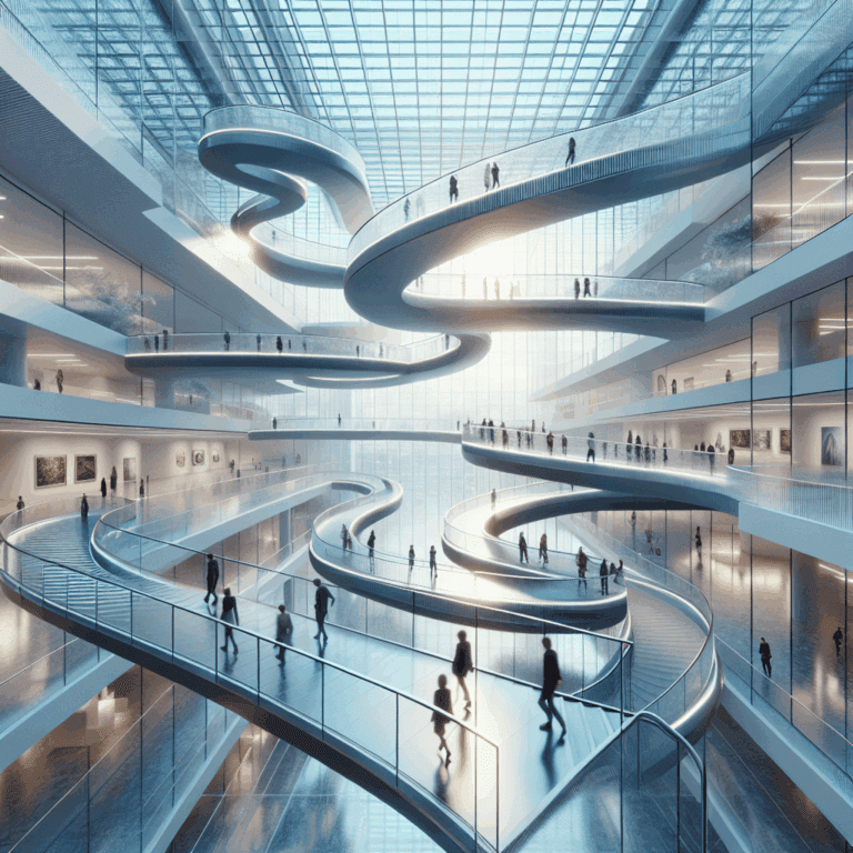 Floating labyrinth walkways: in museums bridging multiple exhibits with ...