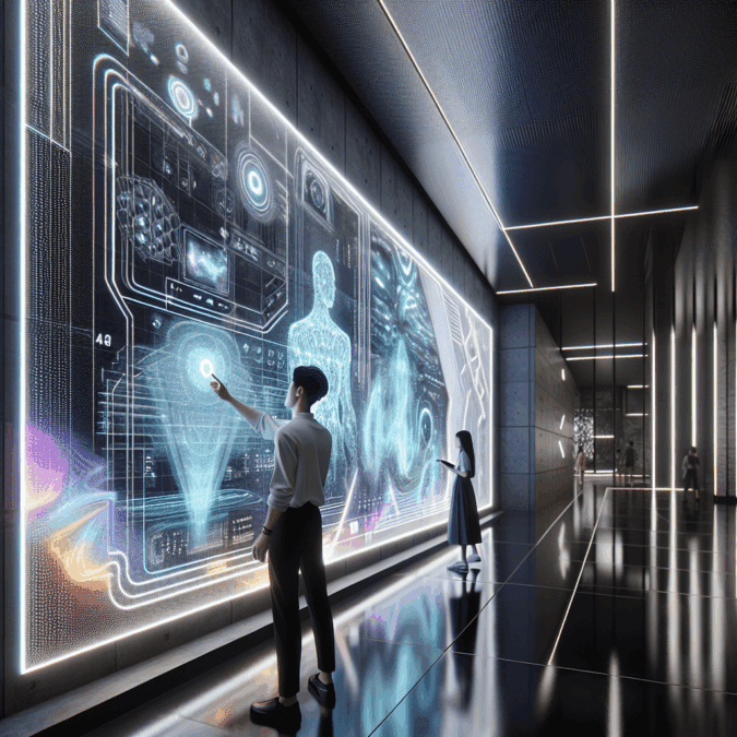 Murals as motion: sensors interactive walls that glow upon contact