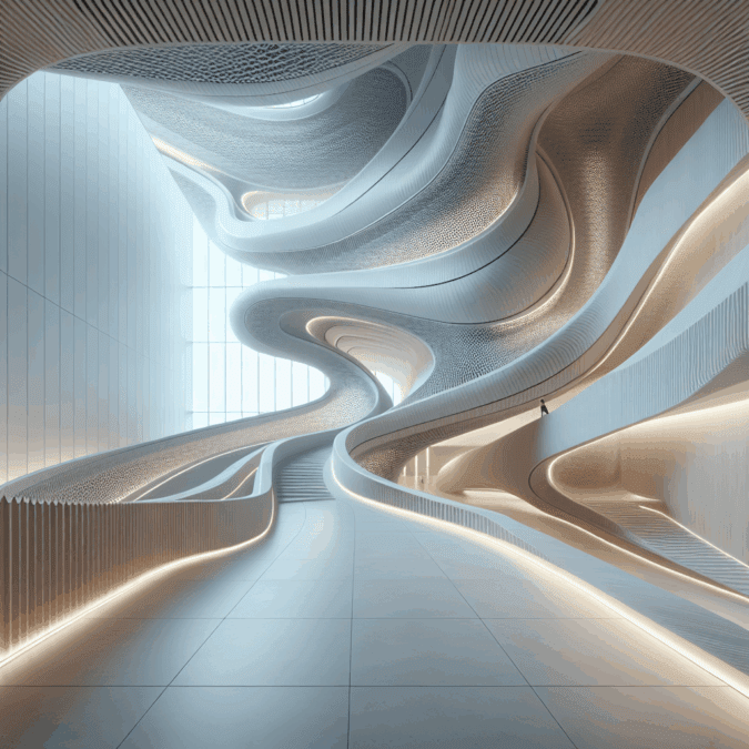 Sinuous corridors wave-like: passages dissolving rectilinear design norms