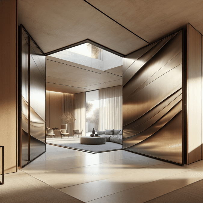 Asymmetrical pivot doors: dynamic thresholds for fluid transitions