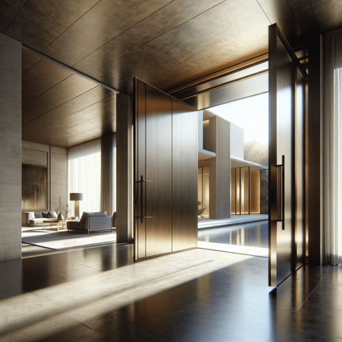 Asymmetrical pivot doors: dynamic thresholds for fluid transitions