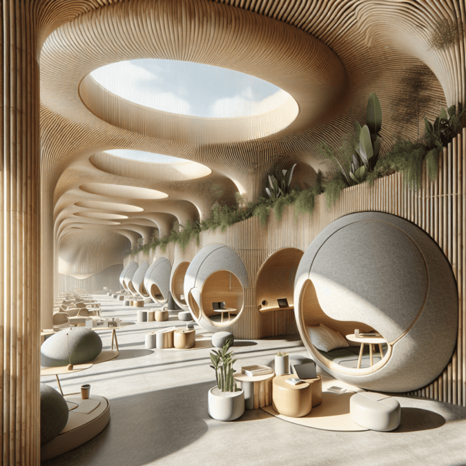 Cocoon-like offices designing: quiet zones for deep focus
