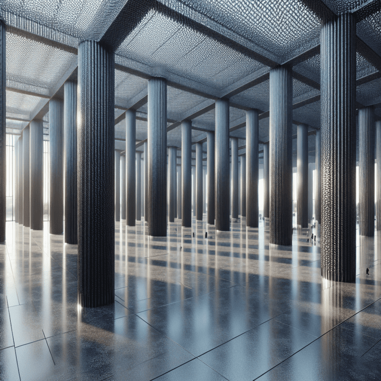 Monumental colonnade steel: columns clad in carbon fiber for lightness
