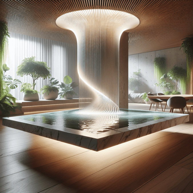 The waterfall table: constant flowing water integrated in furniture ...